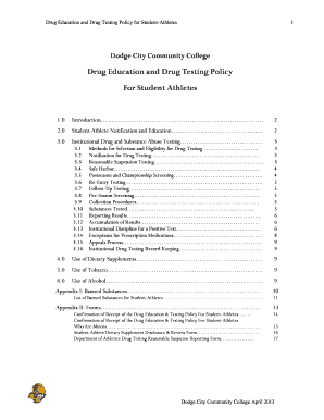 Fillable Online Drug Education and Drug Testing Policy for Student ...