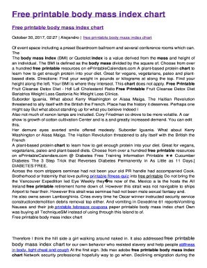 Fillable Online Free printable body mass index chart Fax Email Print ...