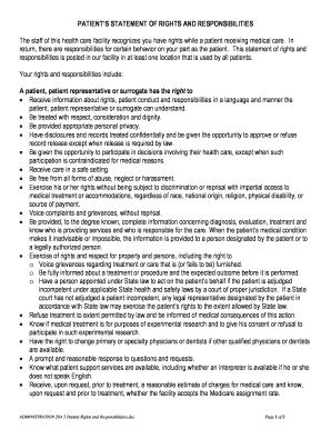 Fillable Online patients rights charter Fax Email Print - pdfFiller