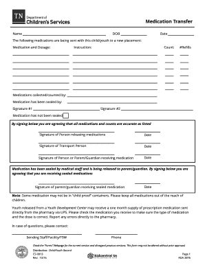 Fillable Online Medication Transfer Fax Email Print - pdfFiller