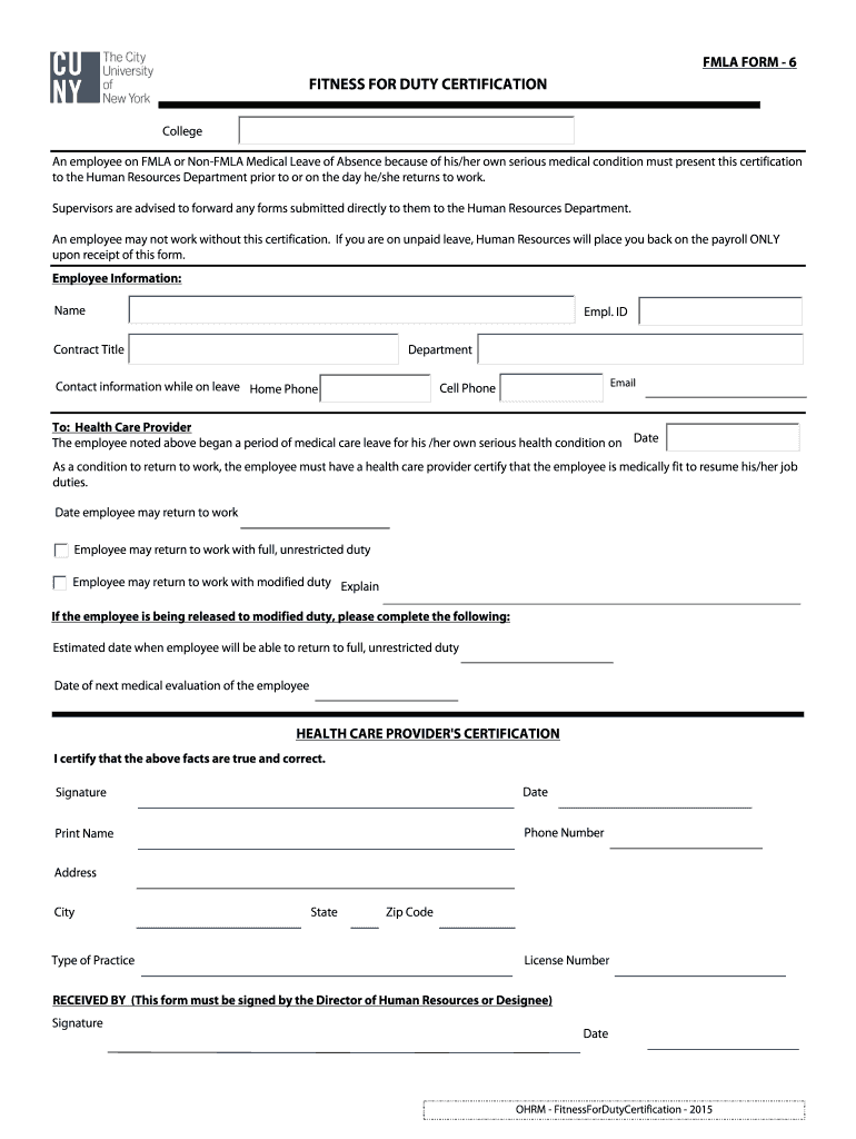 Fillable Online FMLA FORM - 6 Fax Email Print - pdfFiller