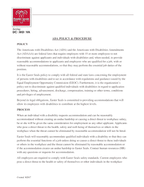 Fillable Online ADA POLICY & PROCEDURE Fax Email Print - pdfFiller