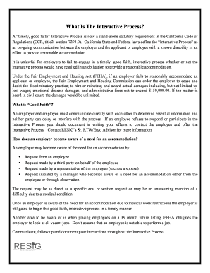 Fillable Online What Is The Interactive Process Fax Email Print - pdfFiller