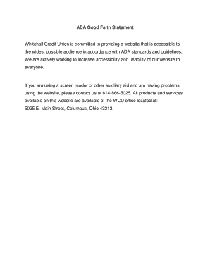 Fillable Online ADA Good Faith Statement Fax Email Print - pdfFiller