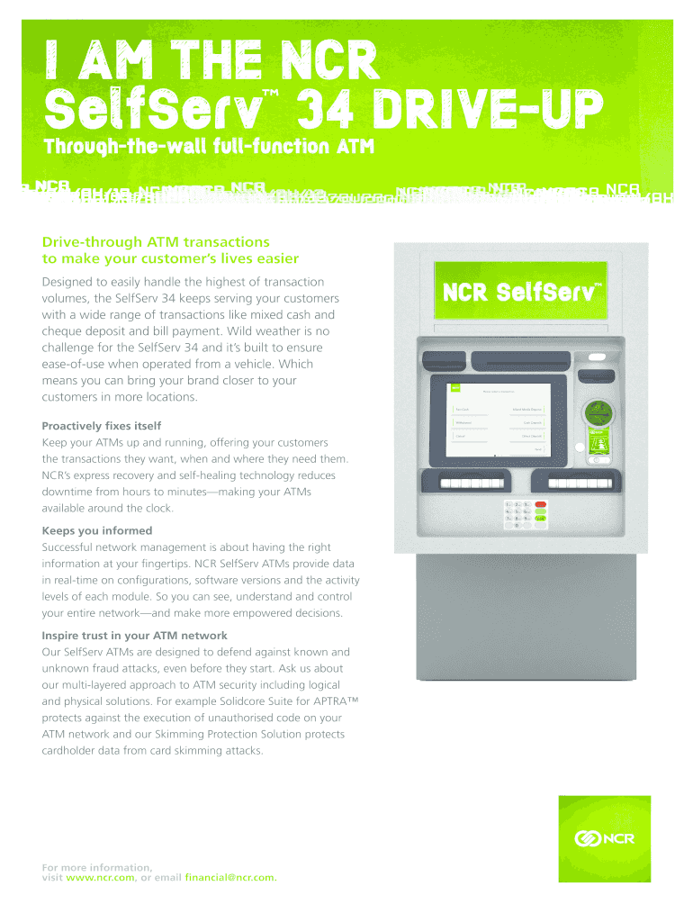 Fillable Online SelfServ 34 DRIVE-UP Fax Email Print - pdfFiller