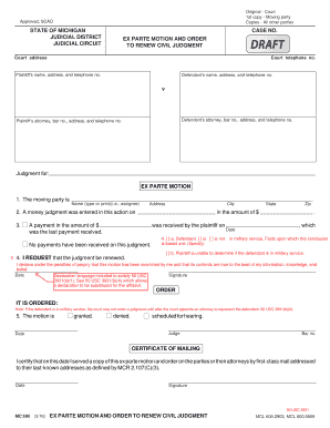 Fillable Online EX PARTE MOTION AND ORDER Fax Email Print - pdfFiller