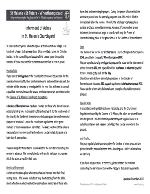 Fillable Online Interment of Ashes Fax Email Print - pdfFiller