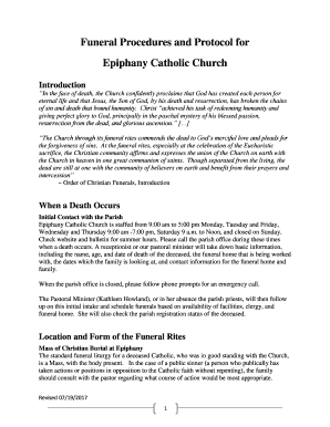 Fillable Online Funeral Procedures and Protocol for Fax Email Print ...