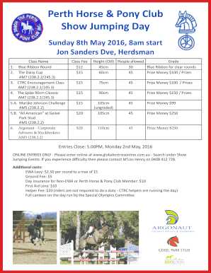 Fillable Online Perth Horse & Pony Club Fax Email Print - pdfFiller