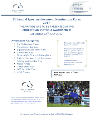 Fillable Online Nomination Categories Fax Email Print - pdfFiller