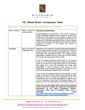 Fillable Online FEI Blood Rules Comparison Table Fax Email Print ...
