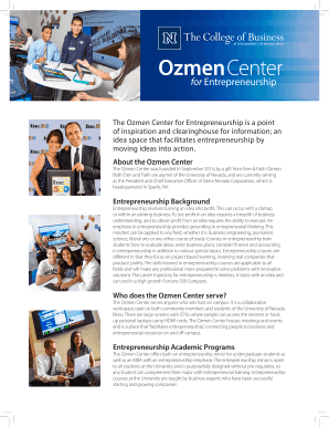 Fillable Online for Entrepreneurship Fax Email Print - pdfFiller