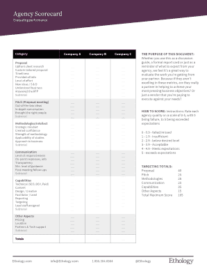 Fillable Online Agency Scorecard Fax Email Print - pdfFiller
