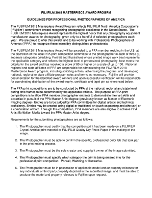 Fillable Online GUIDELINES FOR PROFESSIONAL PHOTOGRAPHERS OF AMERICA ...