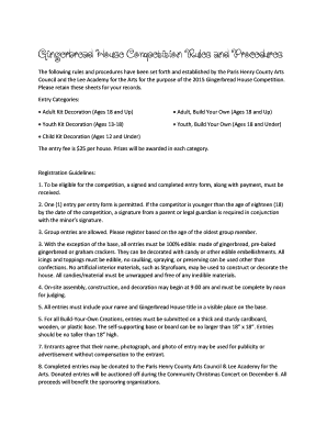 Fillable Online Gingerbread House Competition Rules and Procedures Fax ...