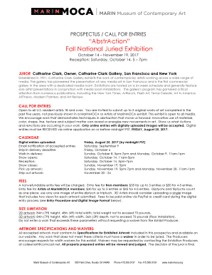 Fillable Online PROSPECTUS / CALL FOR ENTRIES Fax Email Print - pdfFiller