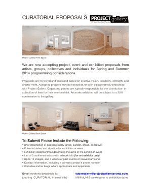 Fillable Online CURATORIAL PROPOSALS Fax Email Print - pdfFiller