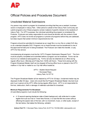 Fillable Online Official Policies and Procedures Document Fax Email ...