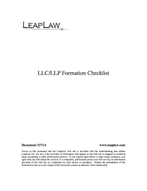 Fillable Online LLC/LLP Formation Checklist Fax Email Print - pdfFiller