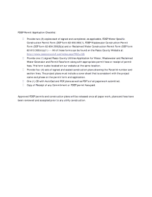 Fillable Online FDEP Permit Application Checklist: Fax Email Print ...