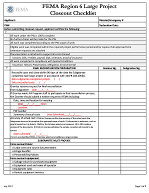 Fillable Online FEMA Region 6 Large Project Fax Email Print - pdfFiller