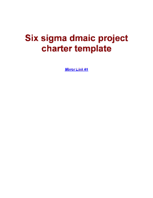 Fillable Online DownloadSix sigma dmaic project charter template Fax ...