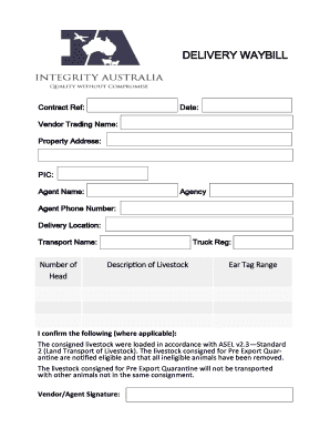 Fillable Online DELIVERY WAYBILL Fax Email Print - pdfFiller