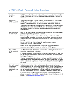 Fillable Online eNVD Field Trial - Frequently Asked Questions Fax Email ...