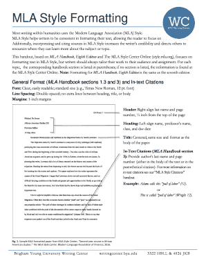 Fillable Online MLA Style Formatting Fax Email Print - pdfFiller