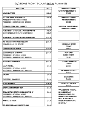 Fillable Online Court Costs - Lucas County Probate Court Fax Email ...