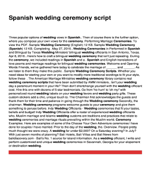 Spanish Wedding Ceremony Script - Fill Online, Printable, Fillable ...