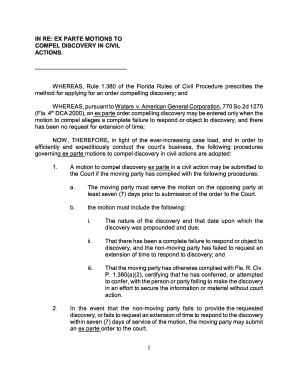Fillable Online IN RE: EX PARTE MOTIONS TO Fax Email Print - pdfFiller