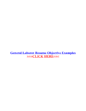 Fillable Online General Laborer Resume Objective Examples Fax Email ...