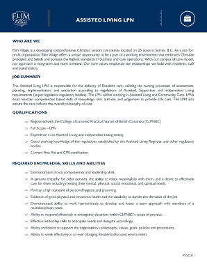 Fillable Online ASSISTED LIVING LPN Fax Email Print - pdfFiller