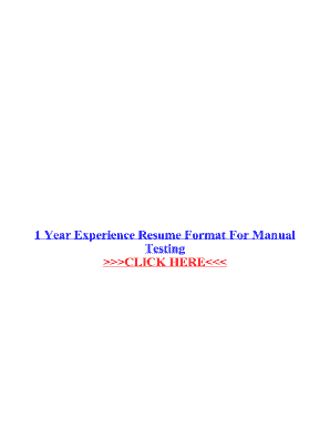 Fillable Online 1 Year Experience Resume Format For Fax Email Print ...