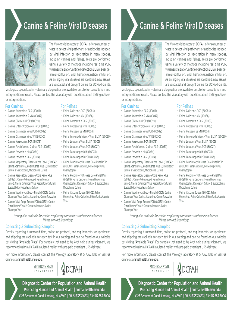 Fillable Online Canine & Feline Viral Diseases Fax Email Print - pdfFiller