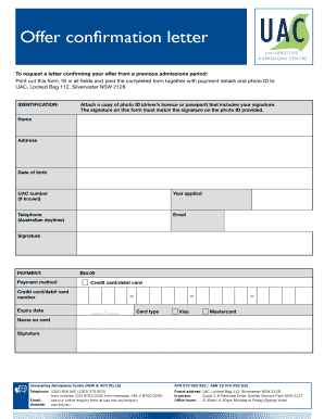 Fillable Online Offer confirmation letter Fax Email Print - pdfFiller