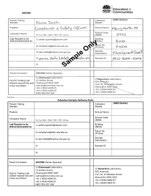 Fillable Online Asbestos Sample Delivery Note Fax Email Print - pdfFiller