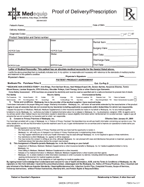 Fillable Online Proof of Delivery/Prescription Fax Email Print - pdfFiller