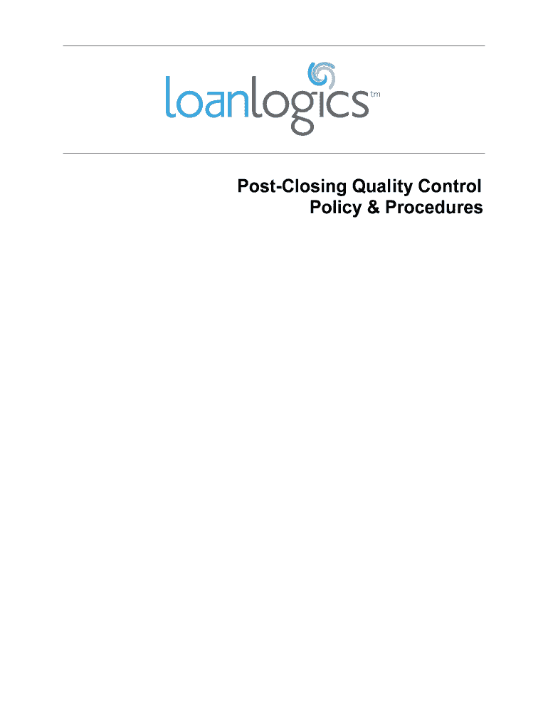 Fillable Online Post-Closing Quality Control Fax Email Print - pdfFiller