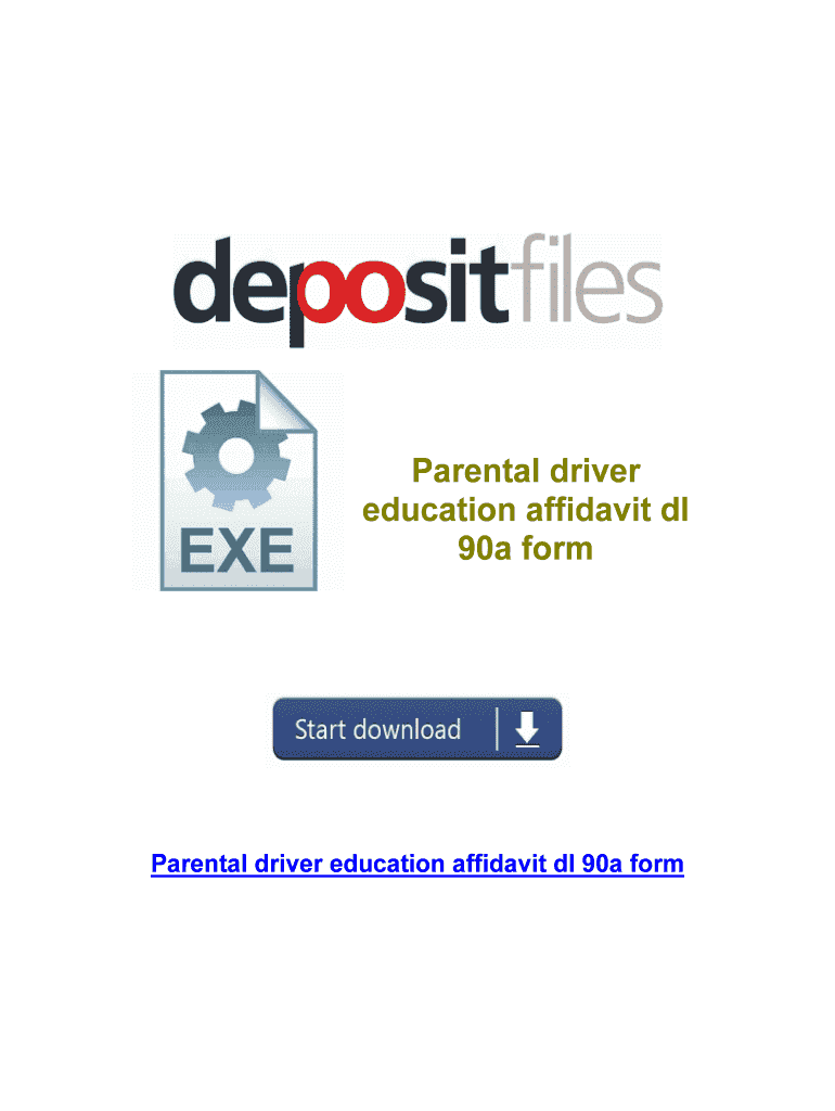 Fillable Online DownloadParental driver education affidavit dl 90a form ...