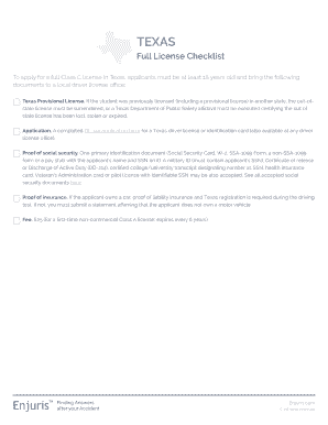 Fillable Online Full License Checklist Fax Email Print - pdfFiller