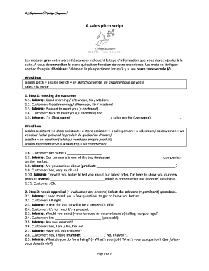 Fillable Online A sales pitch script Fax Email Print - pdfFiller