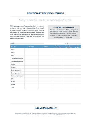 Fillable Online BENEFICIARY REVIEW CHECKLIST Fax Email Print - pdfFiller