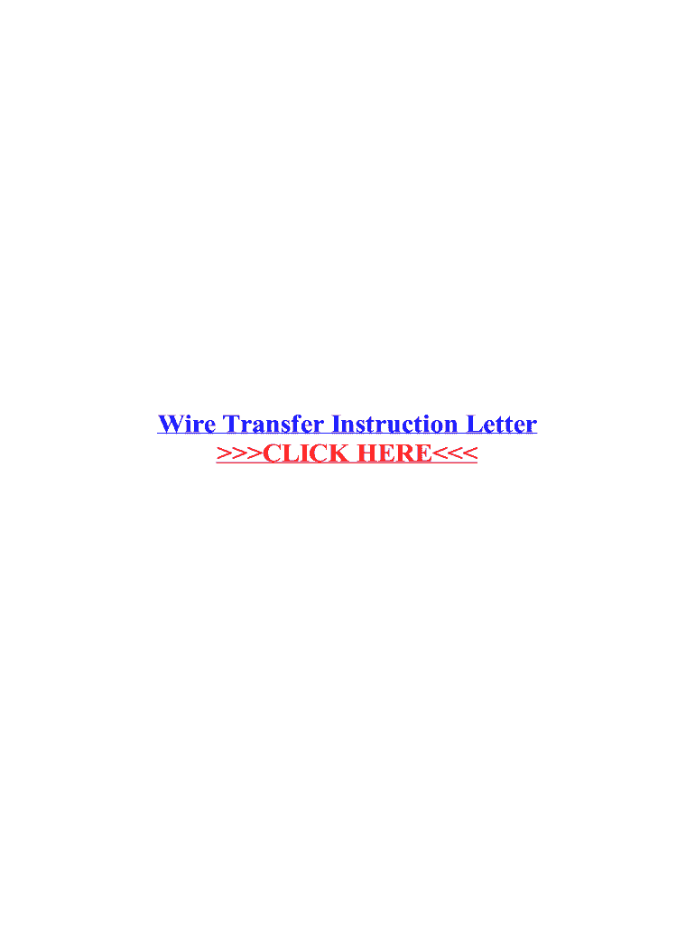 Fillable Online Wire Transfer Instruction Letter Fax Email Print ...