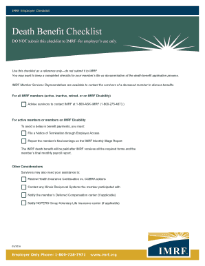 Fillable Online Death Benefit Checklist Fax Email Print - pdfFiller