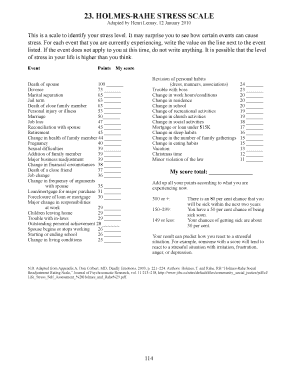 Fillable Online HOLMES-RAHE STRESS SCALE Fax Email Print - pdfFiller