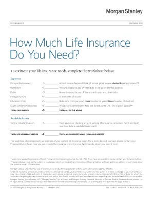 Fillable Online To estimate your life insurance needs, complete the ...