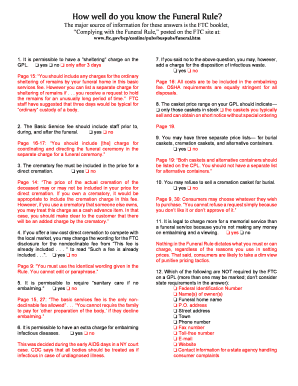Fillable Online How well do you know the Funeral Rule Fax Email Print ...