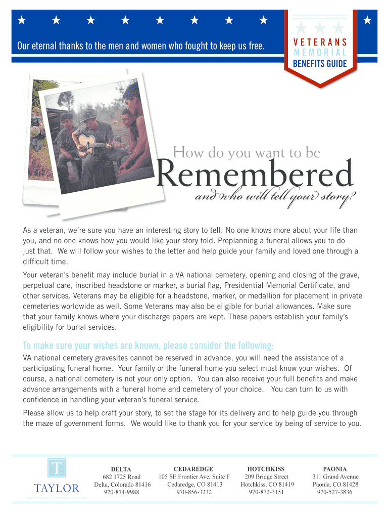 Fillable Online Our eternal thanks to the men and women who fought to ...